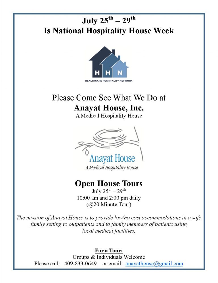 National Hospitality Week Invitation 2016 - Anayat House